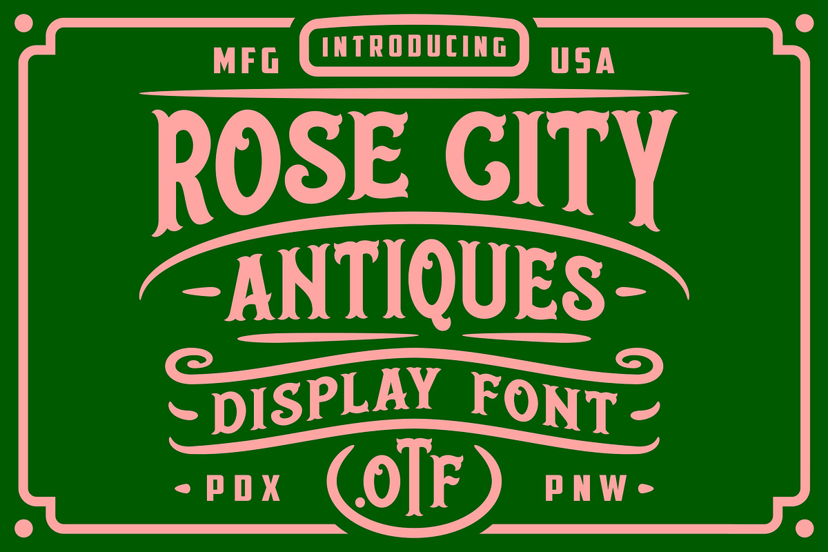 Rose City Antiques Font, a Font by MightySHORT
