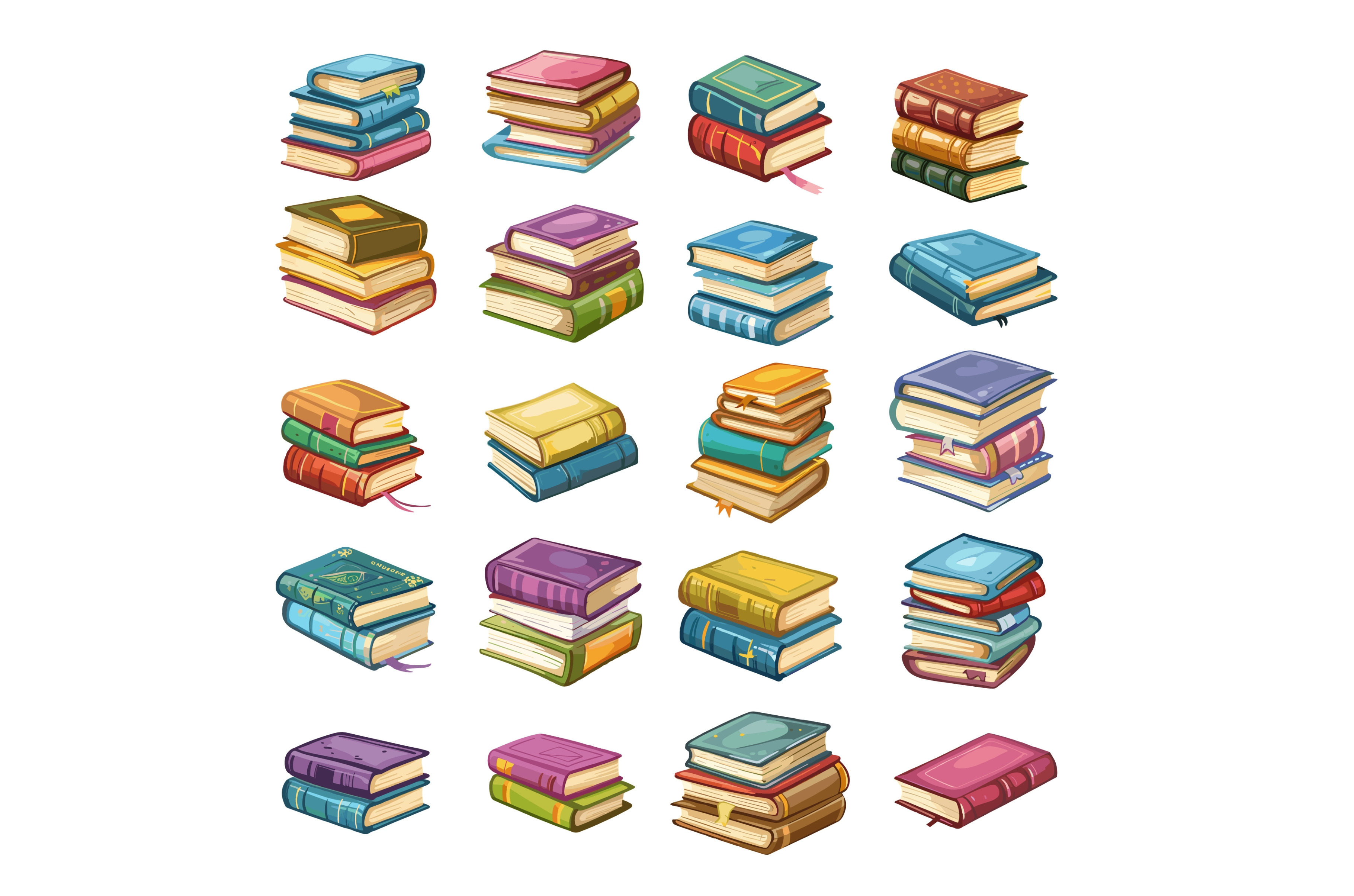 Books stacks cartoon vector set, an Education Illustration by Onyx