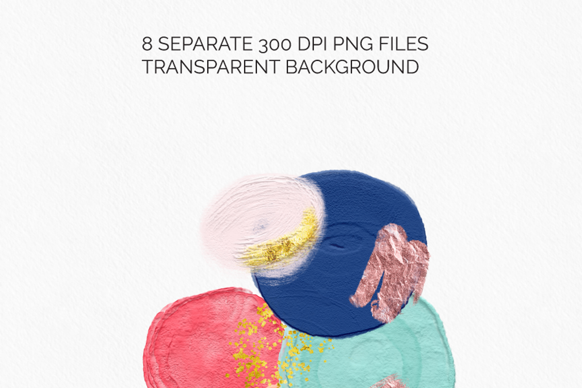 Brush Strokes Clipart - circles 1, a Texture Graphic by Blush Marble Studio