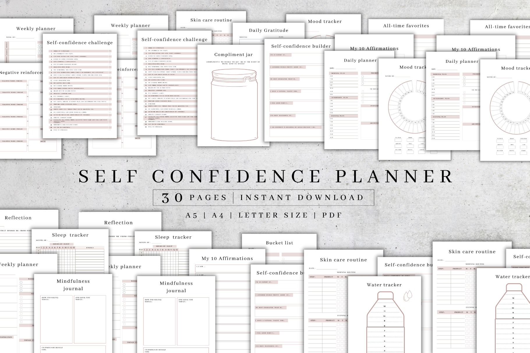 Digital Self-Confidence Planner PDF, a Stationery Template by BRANDcontent