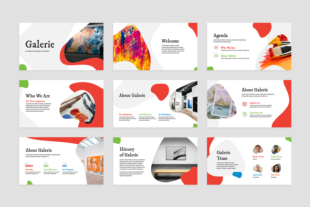 Art Gallery PowerPoint Template, a Presentation Template by Flat Icons ...