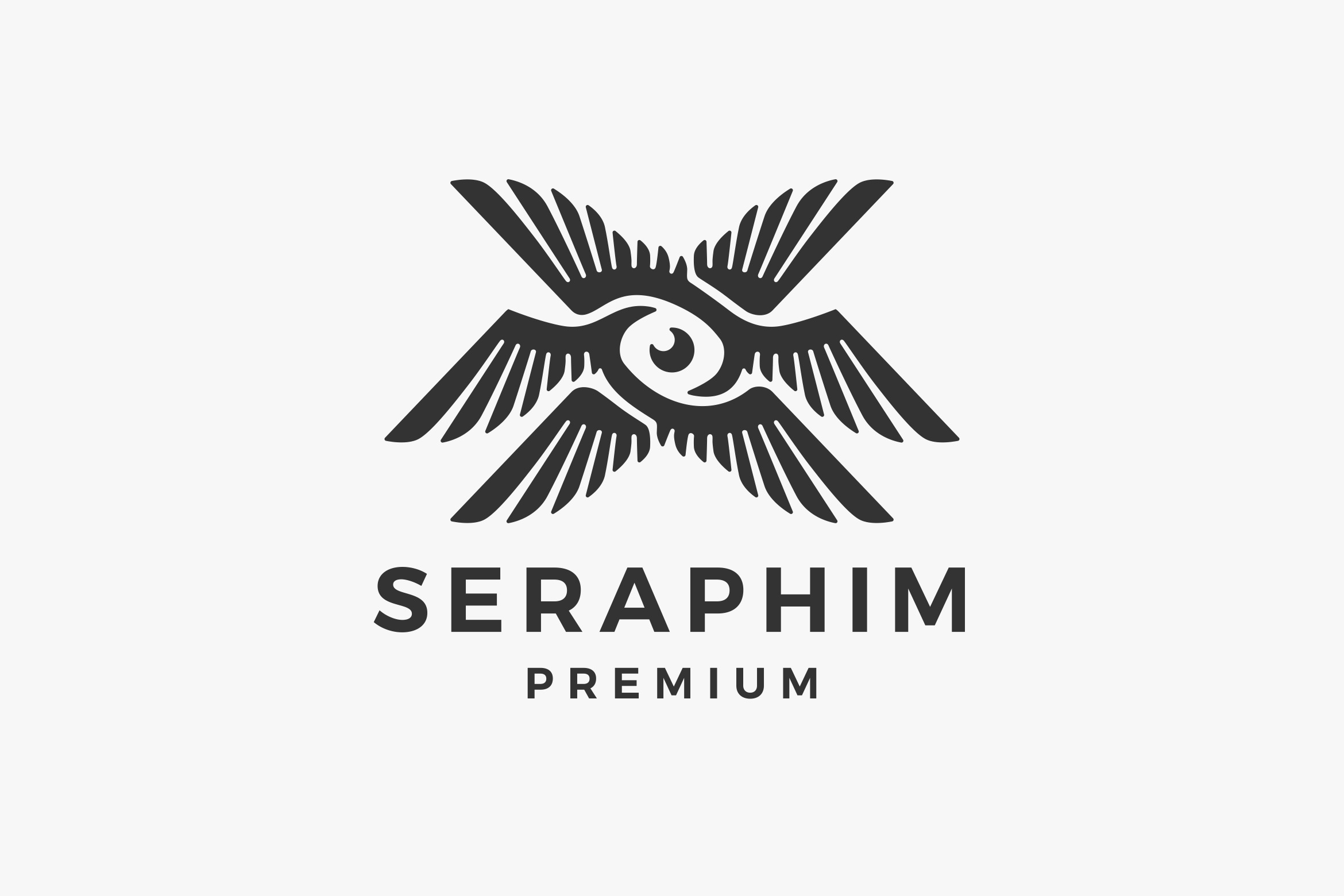 seraphim six wings one eye logo, a Branding & Logo Template by VSTRD TYPEWORKS