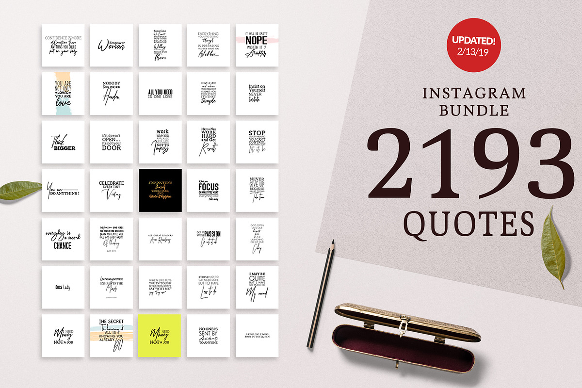 2193 Mega Bundle Instagram Quotes, a Social Media Template by Eviory