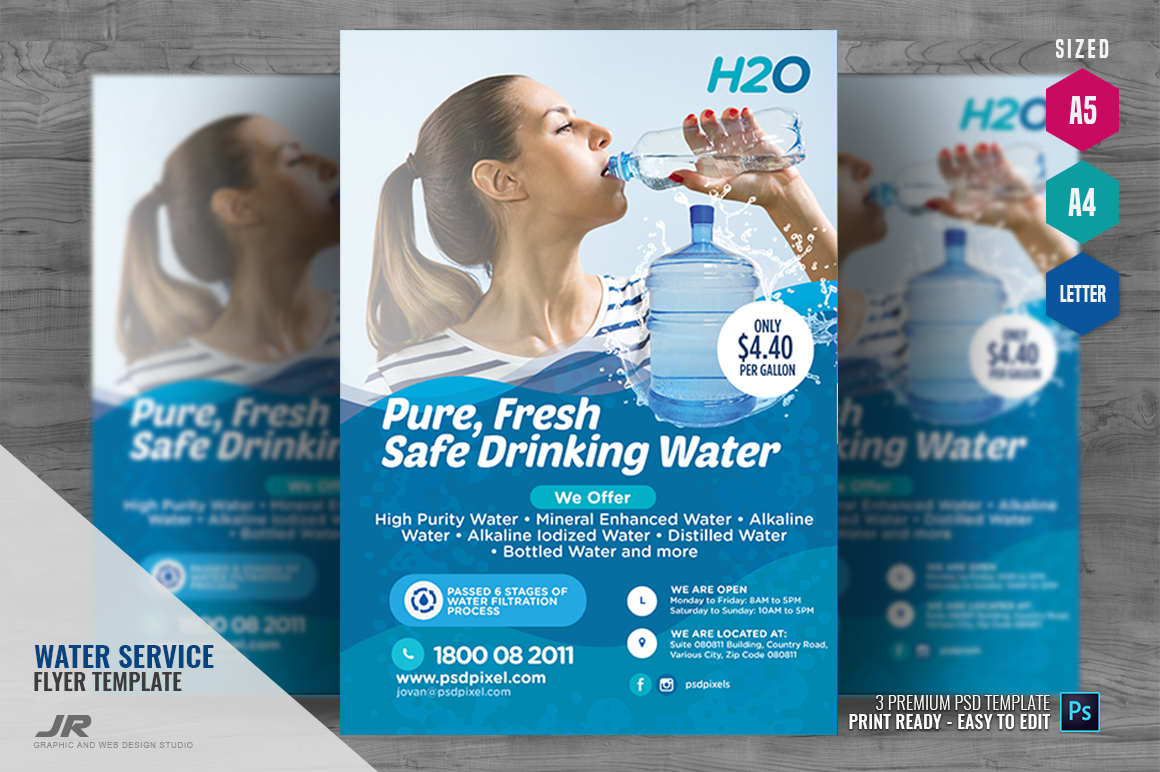 Water Company Promotional Flyer, a Flyer Template by PSDPixel