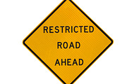 Restricted road sign, a Business Photo by Zigzag Mountain Art