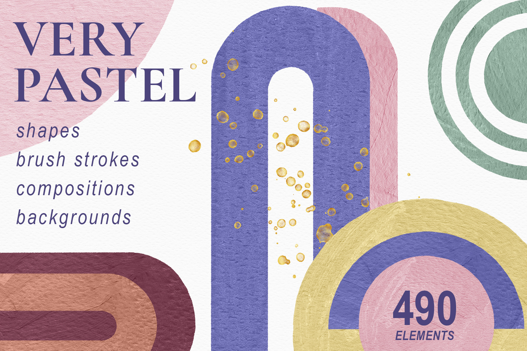 Hand Painted Pastel Abstract Shapes