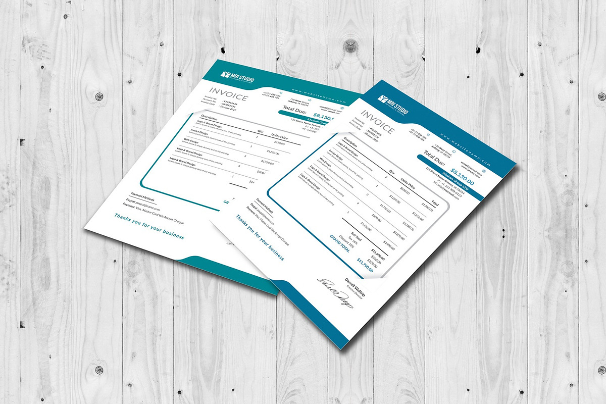 Invoice, a Stationery Template by MRI STUDIO