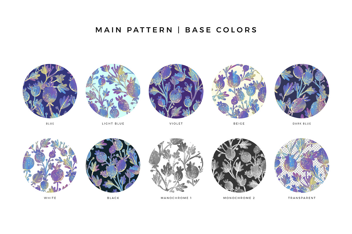 Purple & Gold Fantasy Patterns, a Pattern Graphic by Velliniki