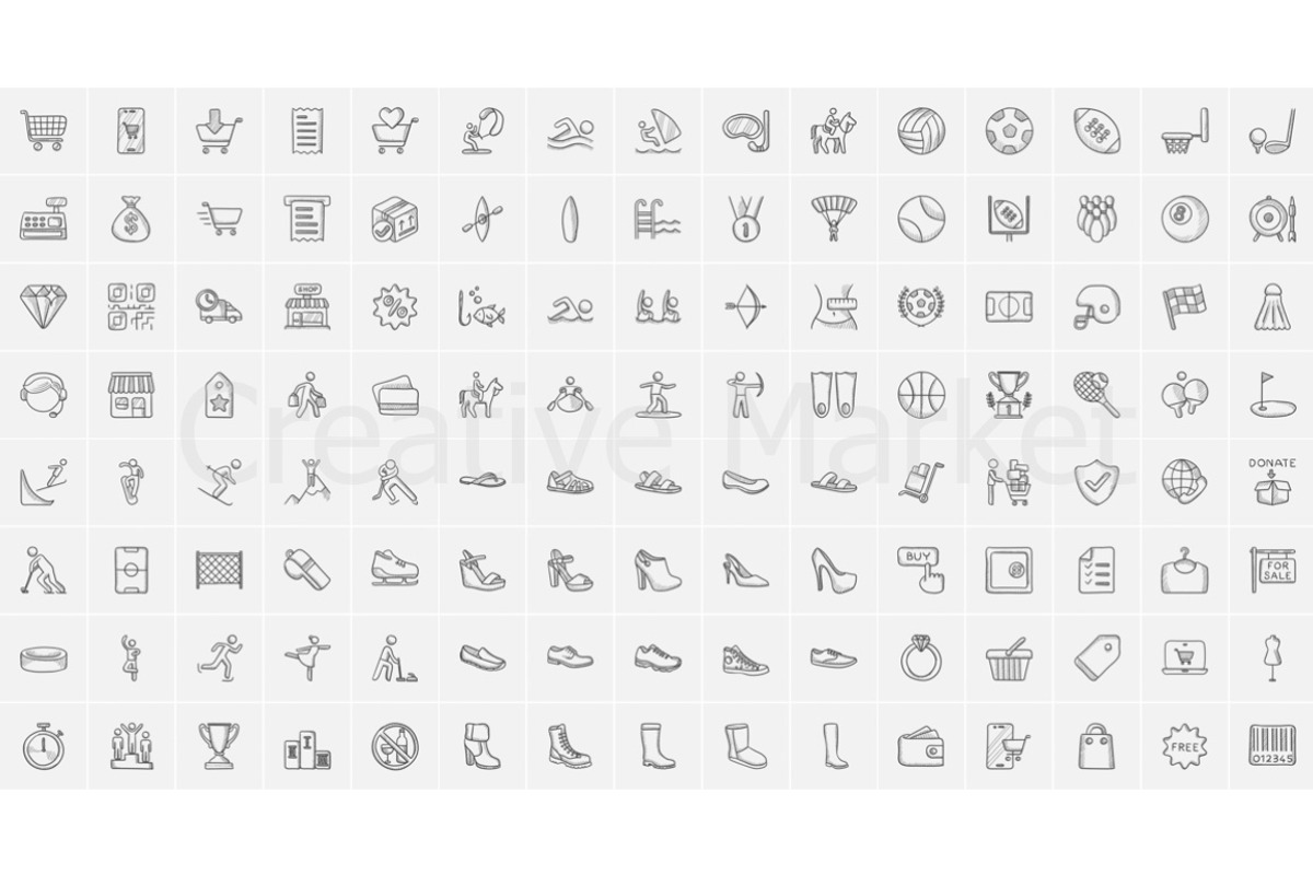 2200 vector sketch icons mega pack, an Outline Icon by Visual ...