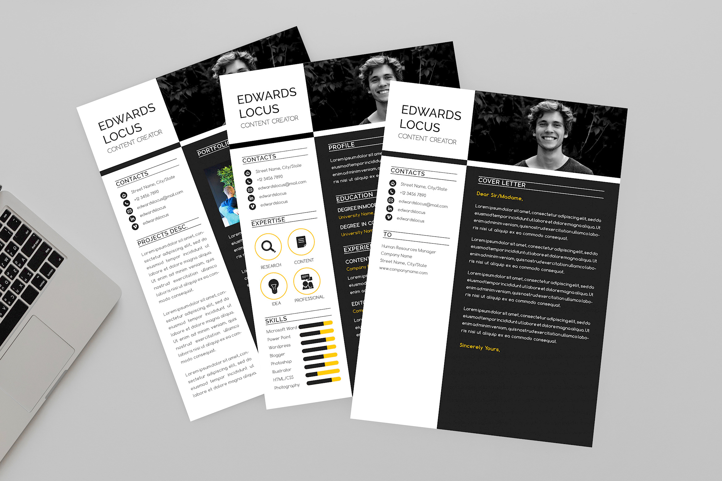 Content Creator Resume Designer, a Resume Template by AQR Studio