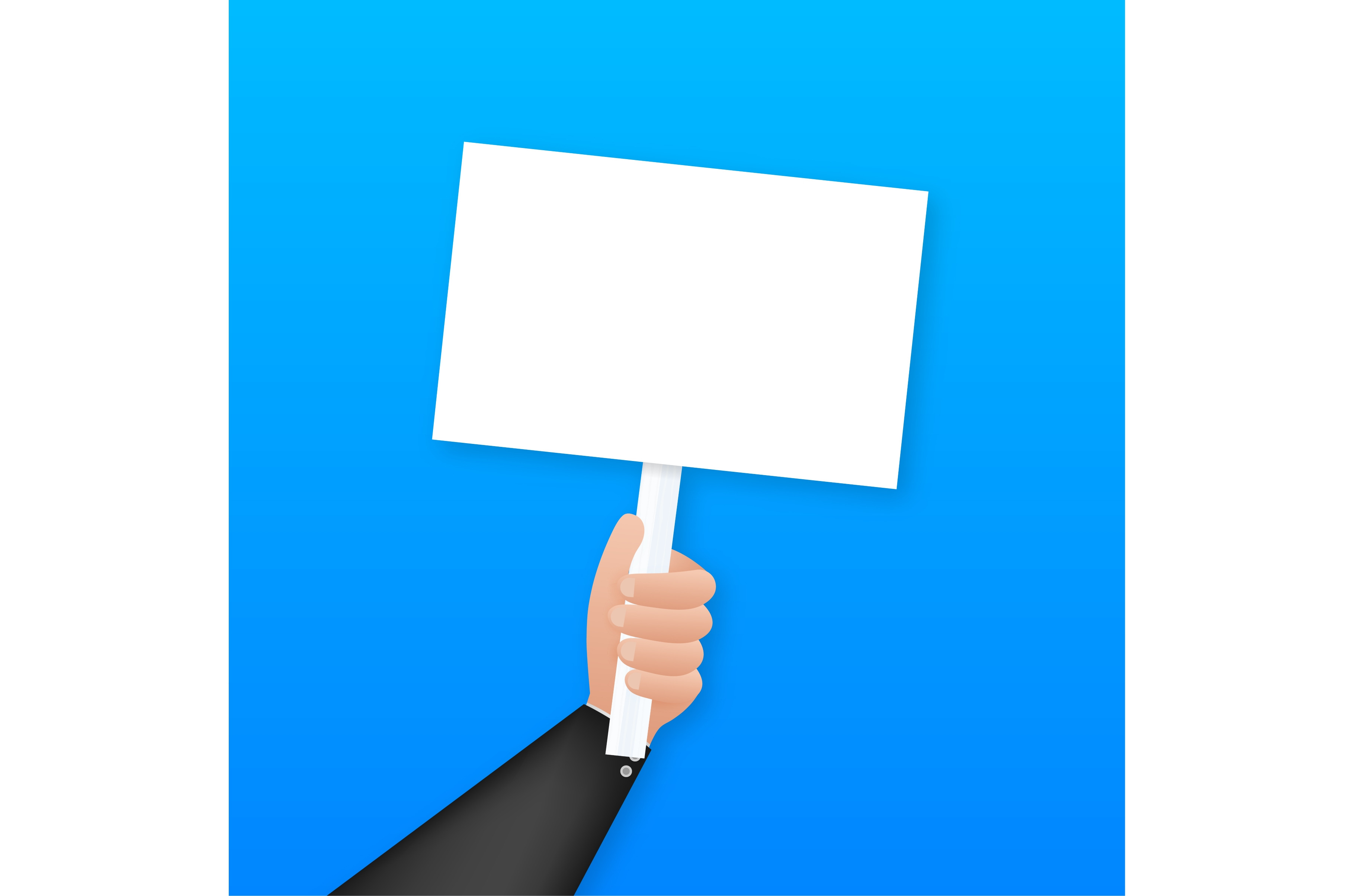 Cartoon poster with hand holding | People Illustrations ~ Creative Market