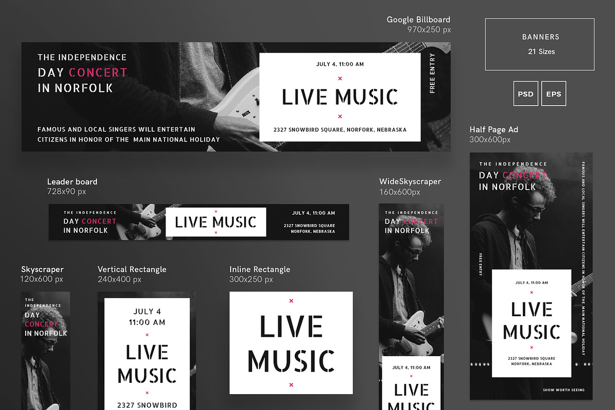 Promo Bundle | Live Music, a Poster Template by Amber Graphics