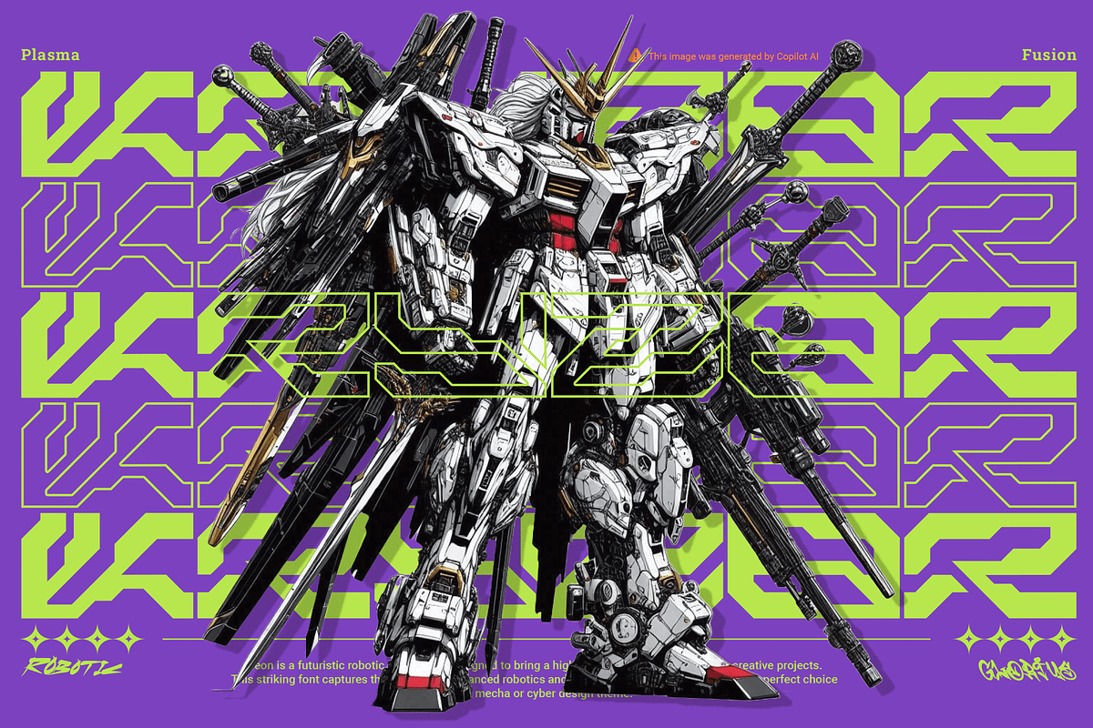 Geon | Futuristic Mecha Font Vol. 4, a Symbol Font by Ardana Creative