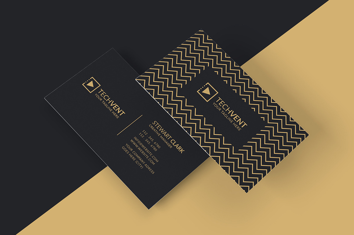 Gold Minimal Business Card, a Business Card Template by Shahjhan