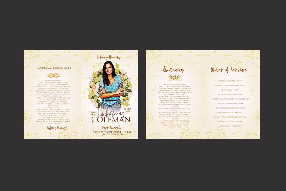 Funeral Porgram Template, a Brochure Template by DSGraphicDesign
