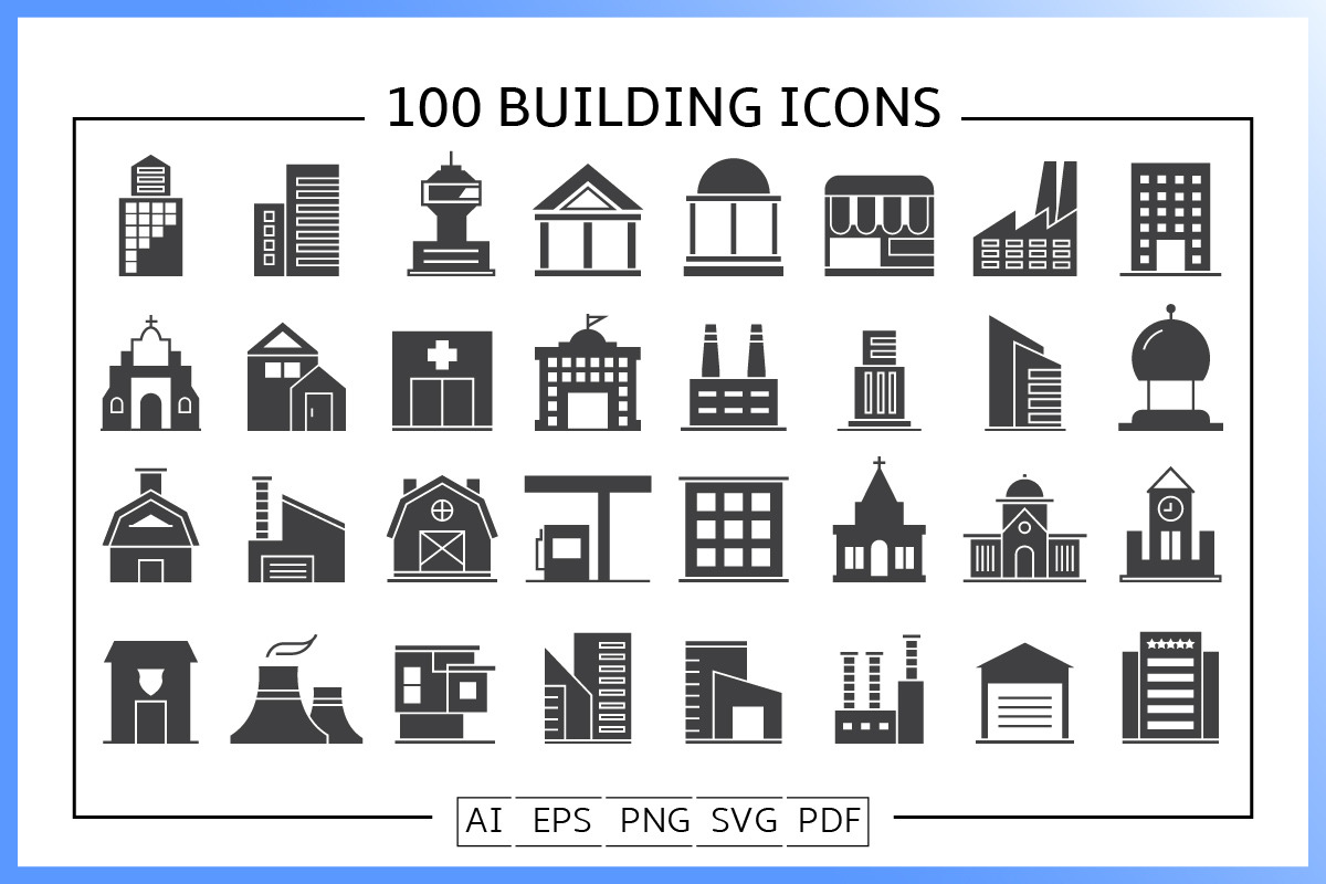 100 Building Icons Set, an Icon by Designfour