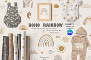 BOHO Rainbow clipart and patterns