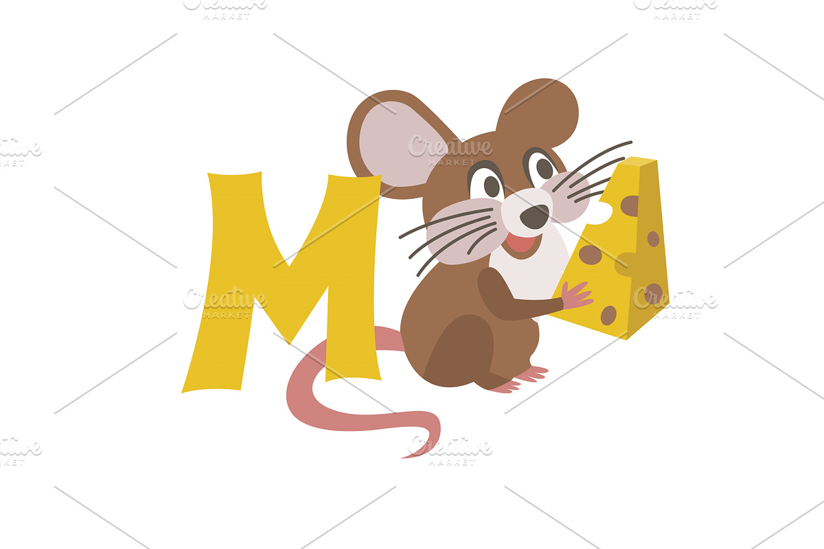 Mouse animal alphabet symbol, an Animal Illustration by Things for ...
