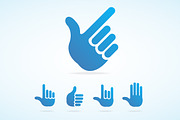 Vector flat hand icon set, an Icon by More Shop