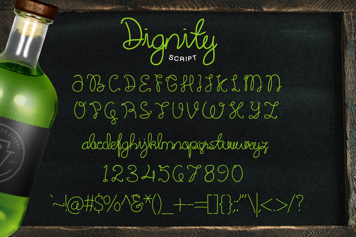 Dignity Cursive + Bonus, a Script Font by TSV Creative