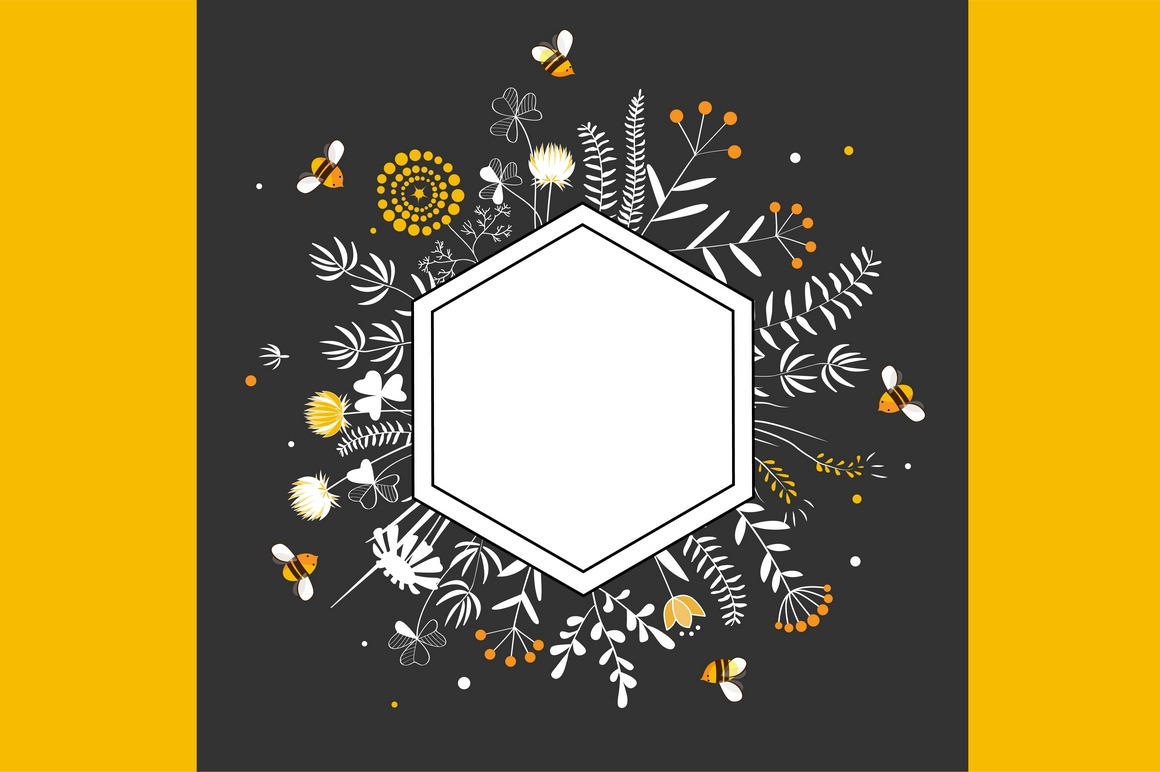 Stylish Hexagon Frame for Honey, an Object Graphic by Toltemara