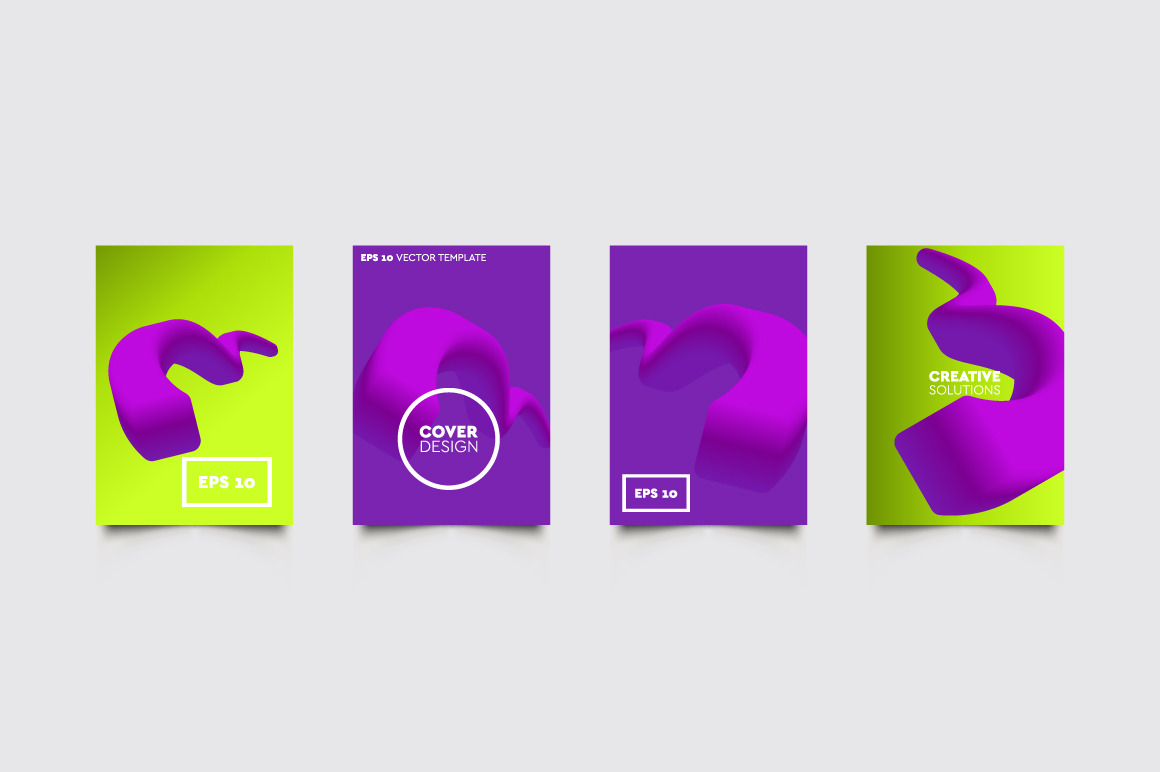 Vector 3D Cover Designs #16, a Brochure Template by relineo.vectors
