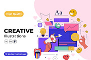 Trendy Ui illustrations design, an Illustration by Creative Graphics