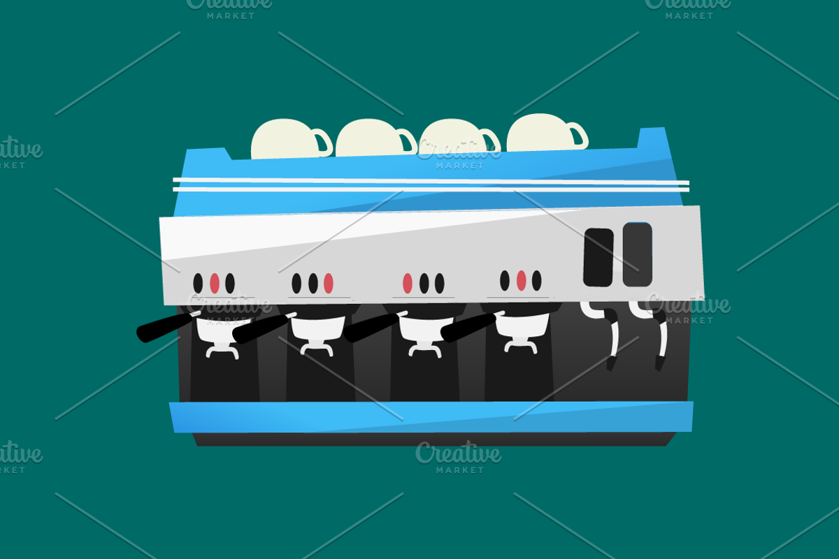 Quirky Coffee Machines, a Food Illustration by Projectile