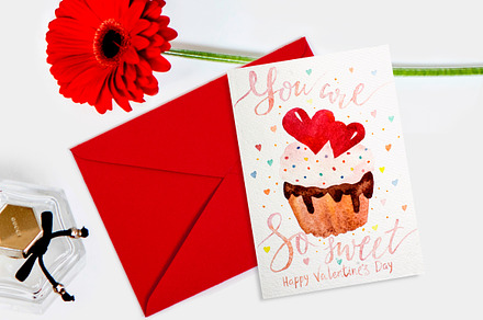 Valentine's day lettering card, a Card Template by Inna Vinchenko Designs