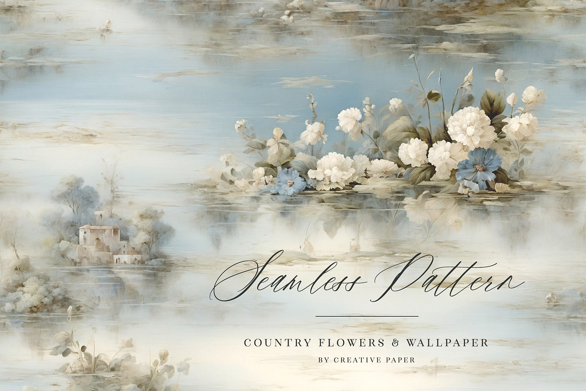 Country Life & Seamless Patterns, a Pattern Graphic by by creative paper