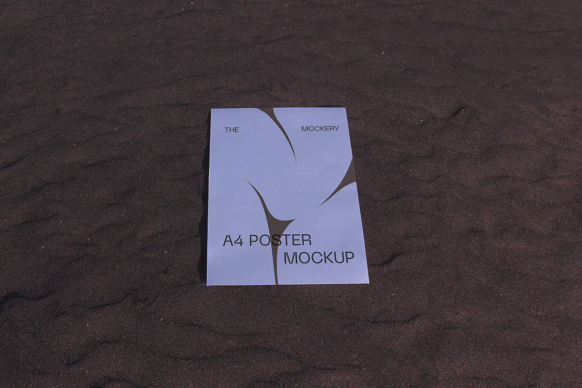 Poster Mockup Black Sand Beach, a Mockup by TheMockeryShop