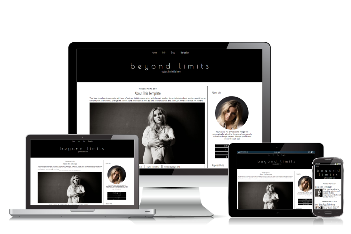 Blogger Template Black and White, a Templates & Theme by BD Web Studio