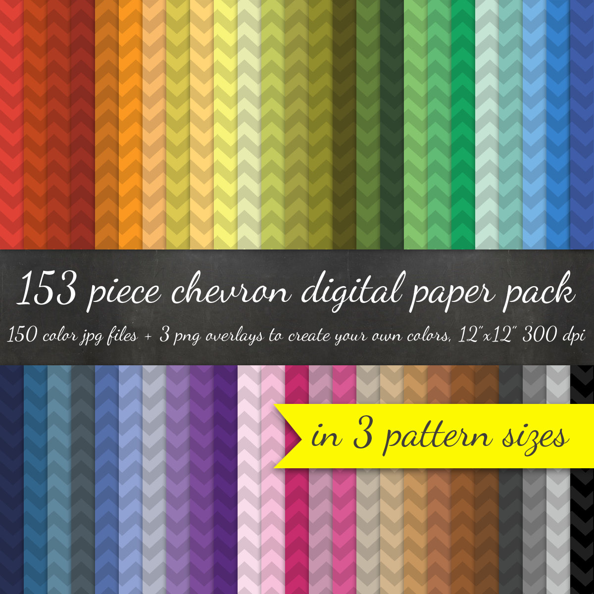 153 Piece Chevron Digital Paper, a Pattern Graphic by The Geekery Store