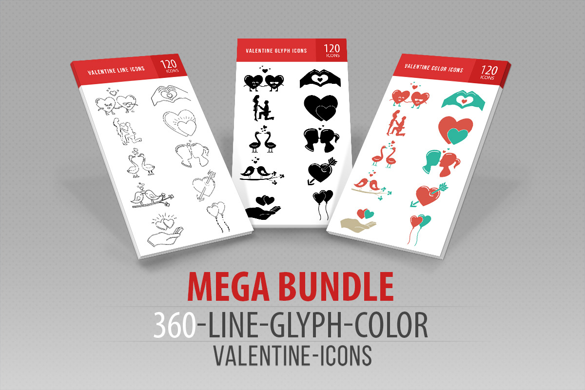 Valentine's Day Vector Icons Bundle, a Solid Icon by Jumbo Icons