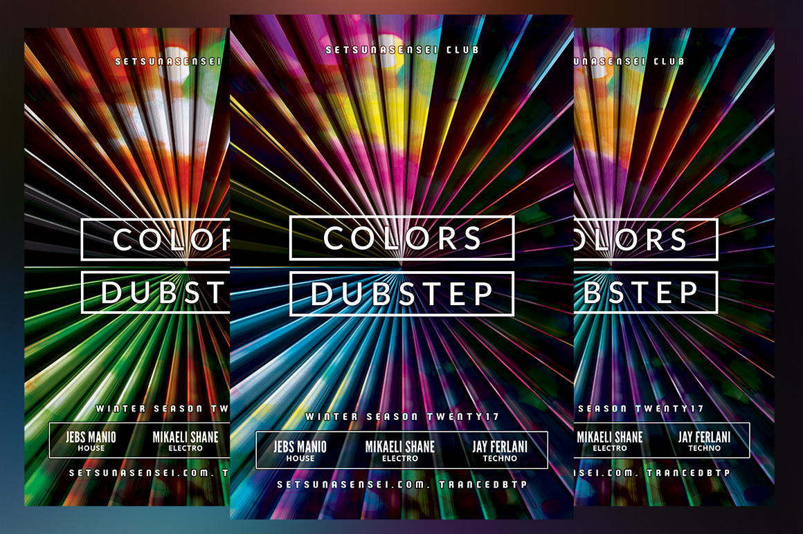 Colors Dubstep Flyer, a Flyer Template by KiraYamato Design Studio