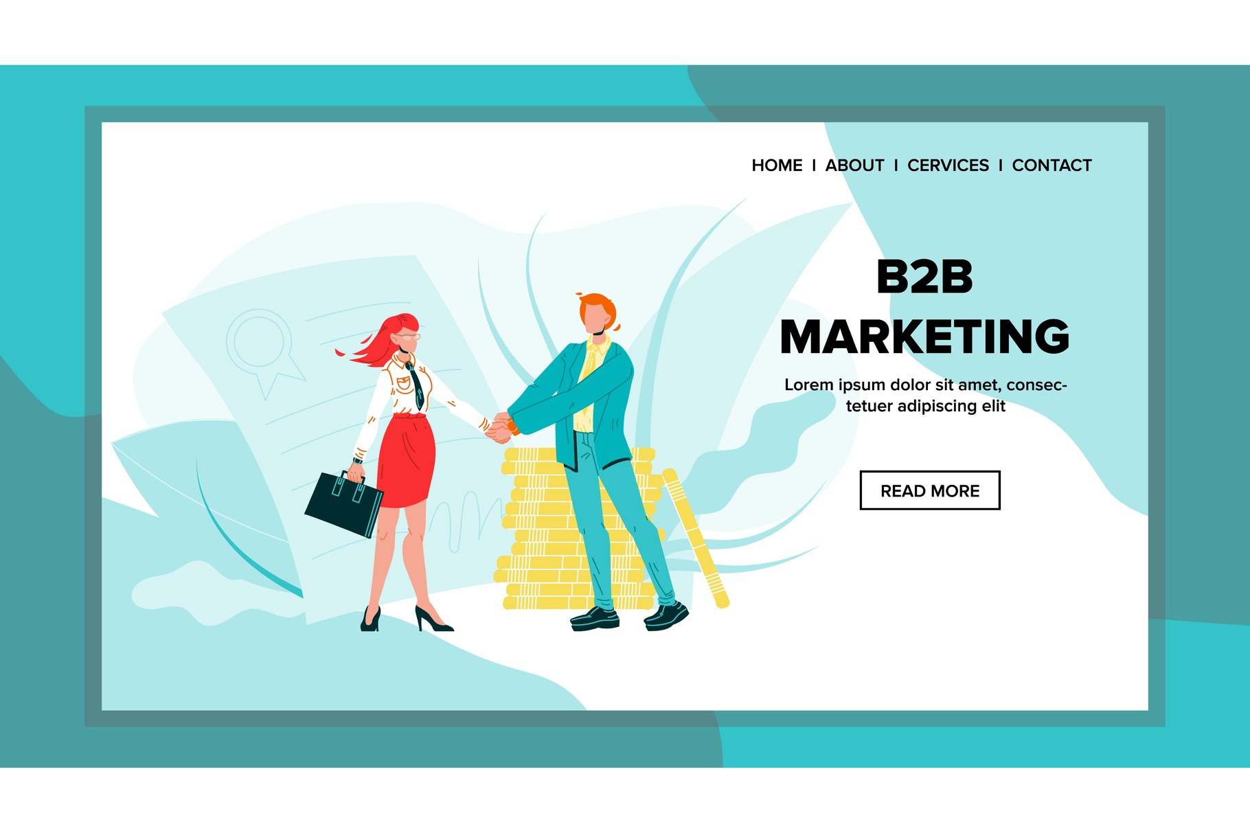B2b Marketing And Successful | People Illustrations ~ Creative Market