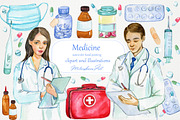 Watercolor Medical Clipart , Doctor, a Healthcare Illustration by ...