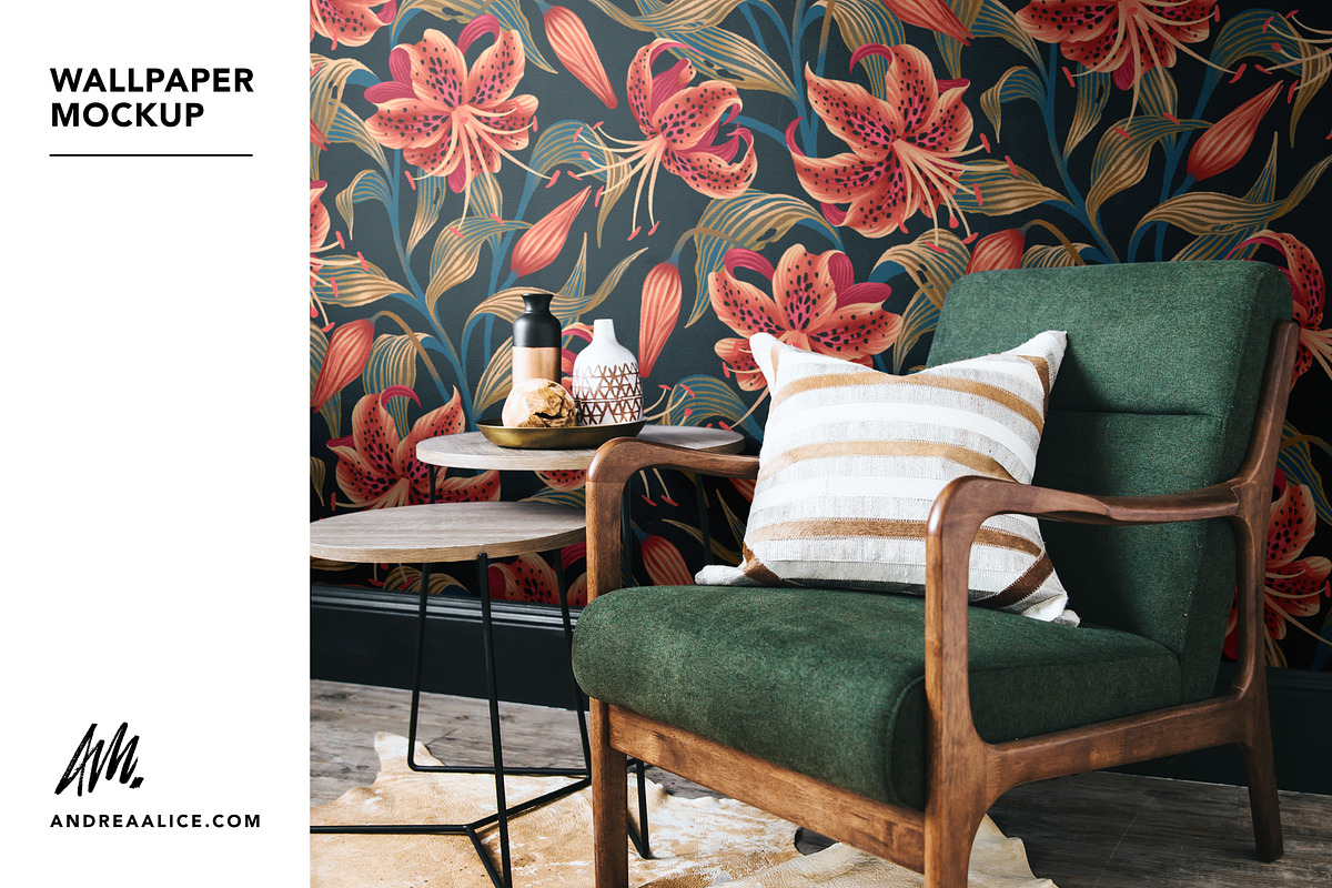 Wallpaper Mockup with Armchair, a Household Mockup by Andrea Muller