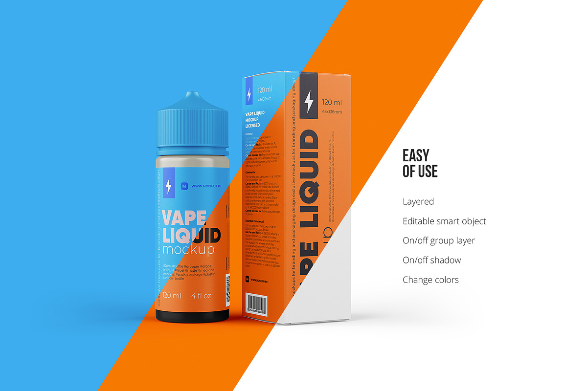 Vape Liquid Packaging Mockup 120ml, a Packaging Mockup by easymock