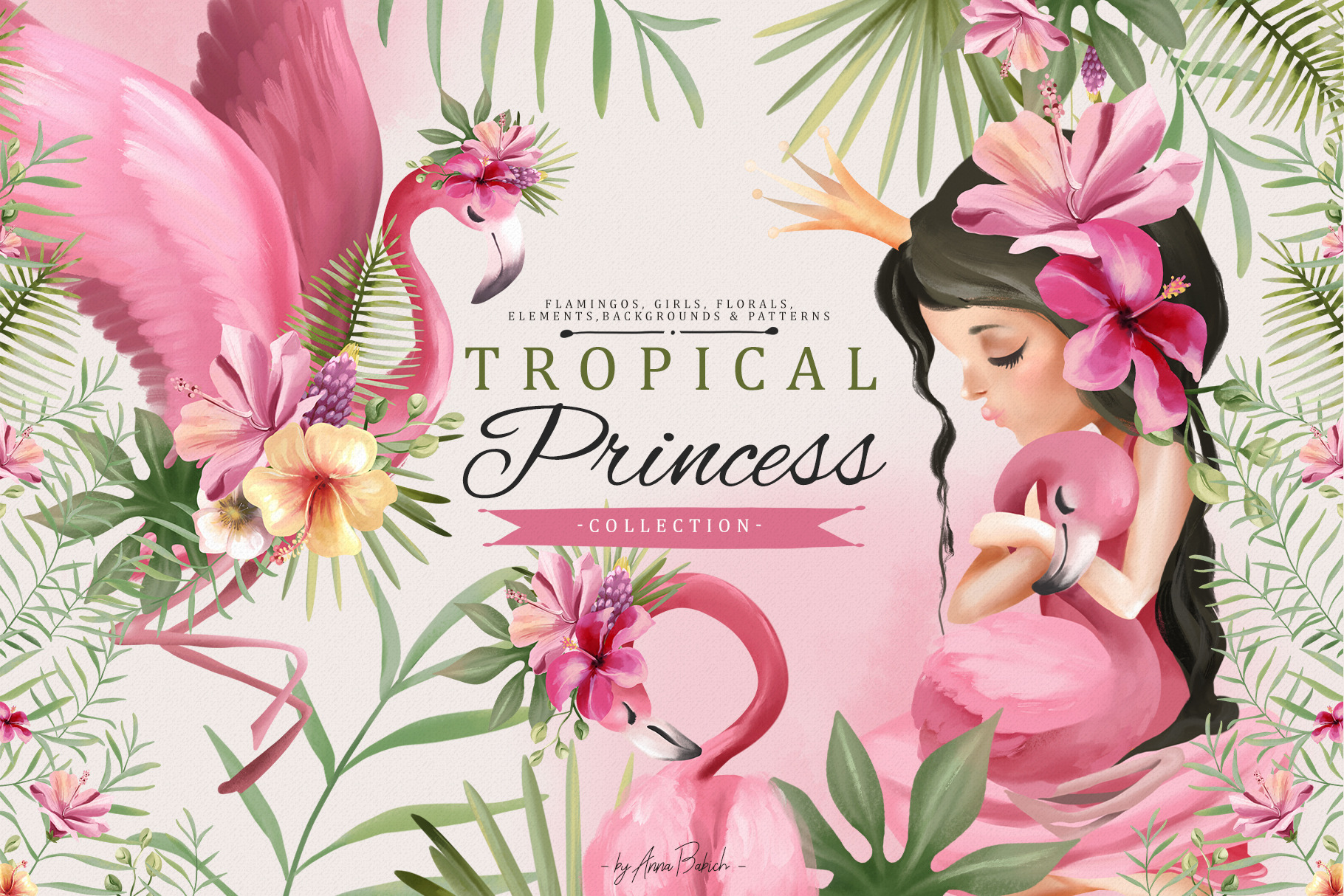 Tropical Princess Collection, a Decorative Illustration by Anna Babich