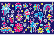 Psychedelic stickers in retro y2k, an Object Graphic by art PVP - market