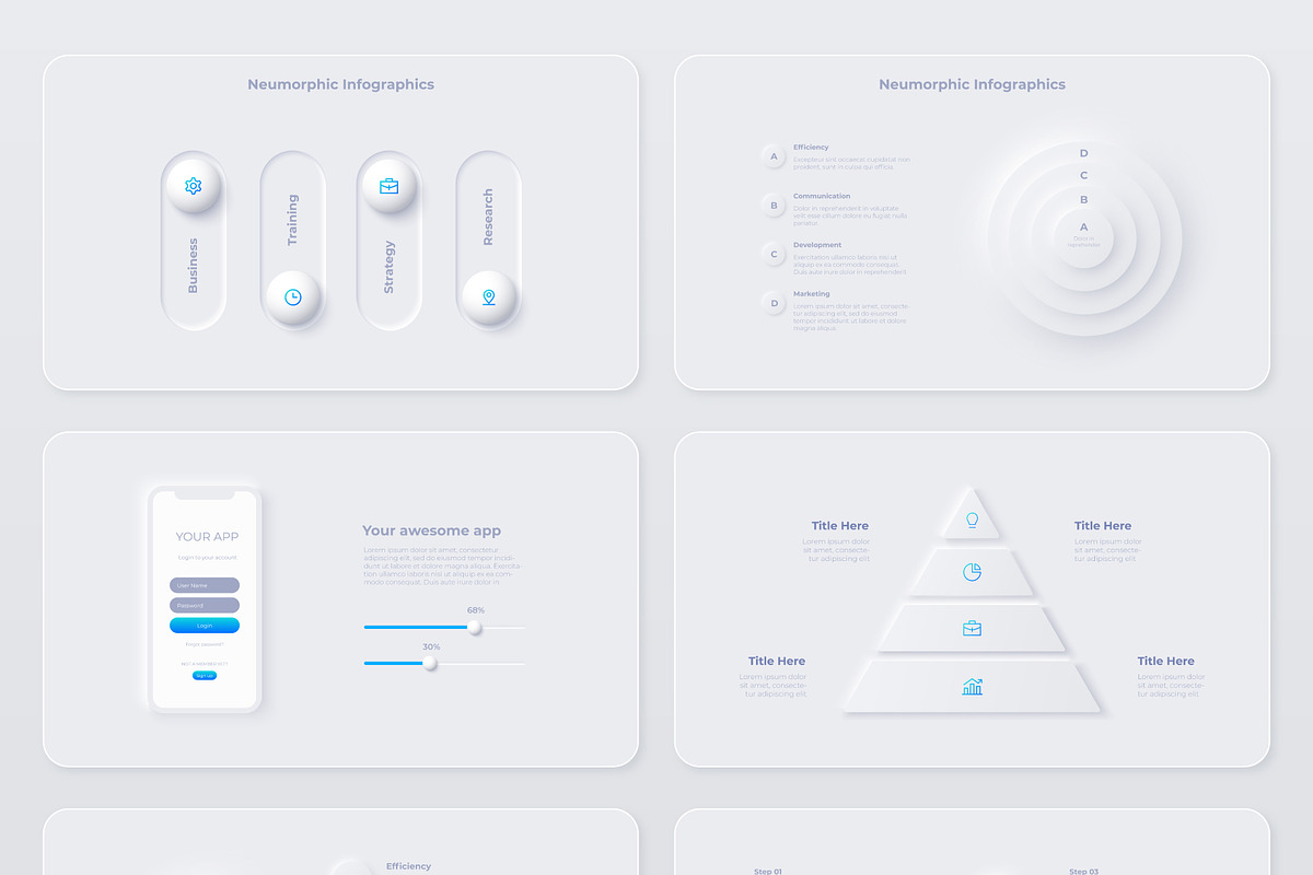 Neumorphism Animated Presentation | Creative Market