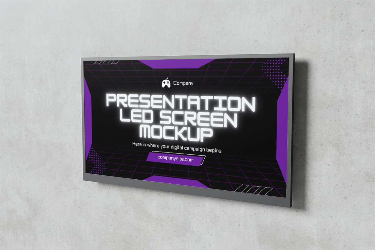 Presentation Led Screen Mockup, a Device Mockup by HanaSaka_Studio