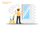Window Cleaning -Vector Illustration, an Illustration by AQR Studio