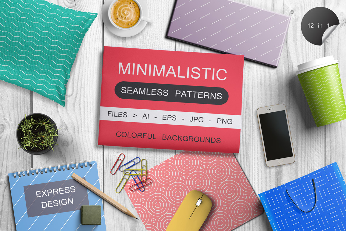 Color minimalistic seamless patterns, a Pattern Graphic by ExpressShop