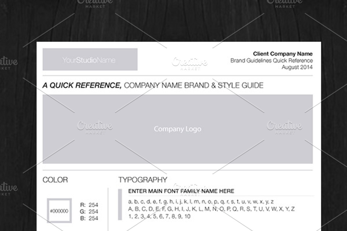 Brand & Style One Page Guideline, a Branding & Logo Template by ...