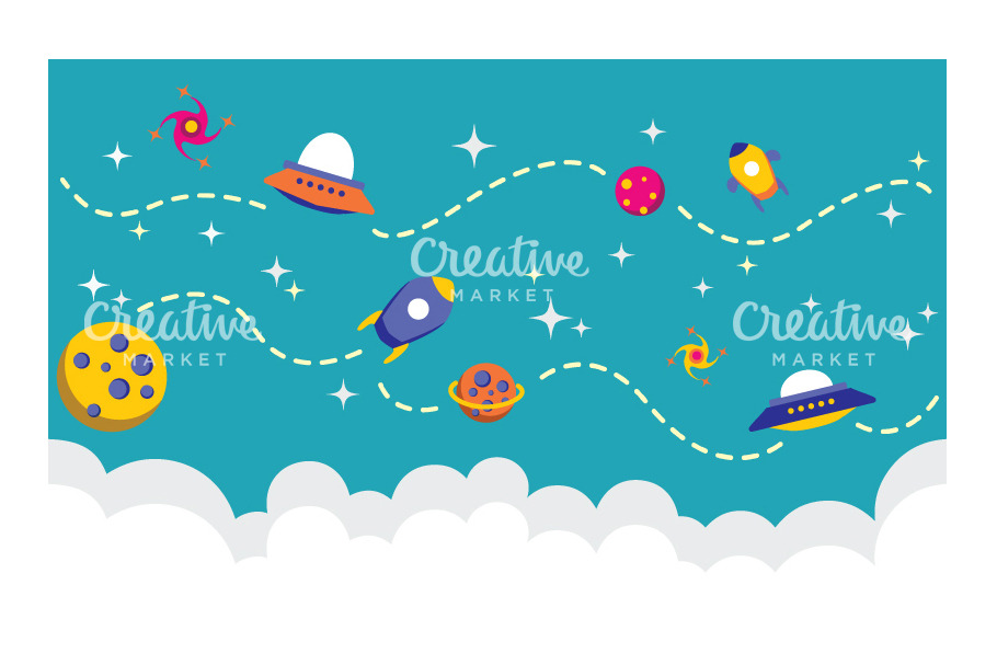 Planetscape Vector Background | Creative Market