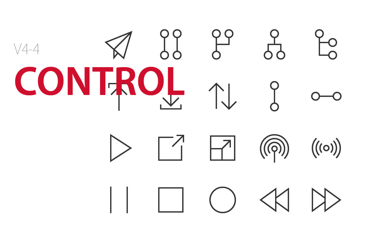 80 Control UI icons, an Outline Icon by Palau | Creative Market
