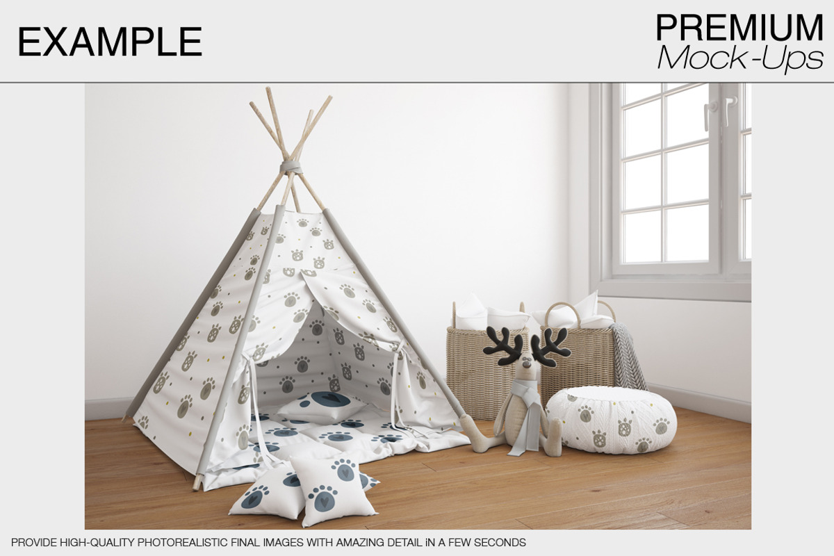 Nursery Teepee Tent Mockups, a Product Mockup by mock-ups