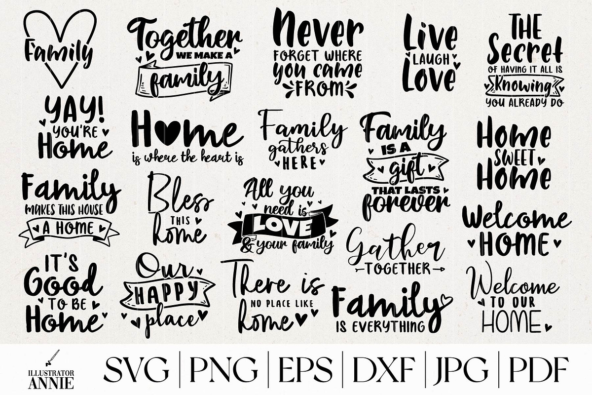 Family SVG Bundle - Family Quotes, an Object Graphic by IllustratorAnnie